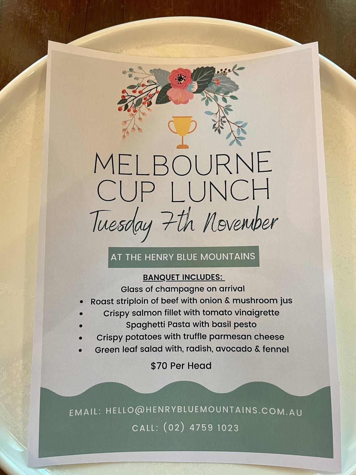 Menu at The Henry Blue Mountains pub & bar, Lawson, 286 Great Western Hwy