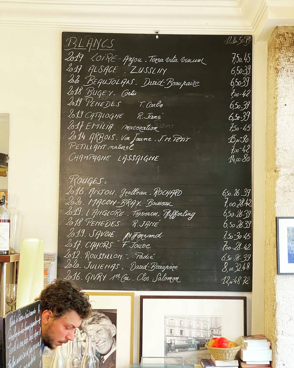 Menu at Le Baratin, Paris, 3 Rue Jouye-Rouve
