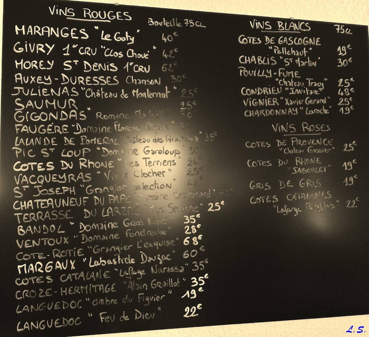 Menu au Le Gourmand restaurant, Ambert