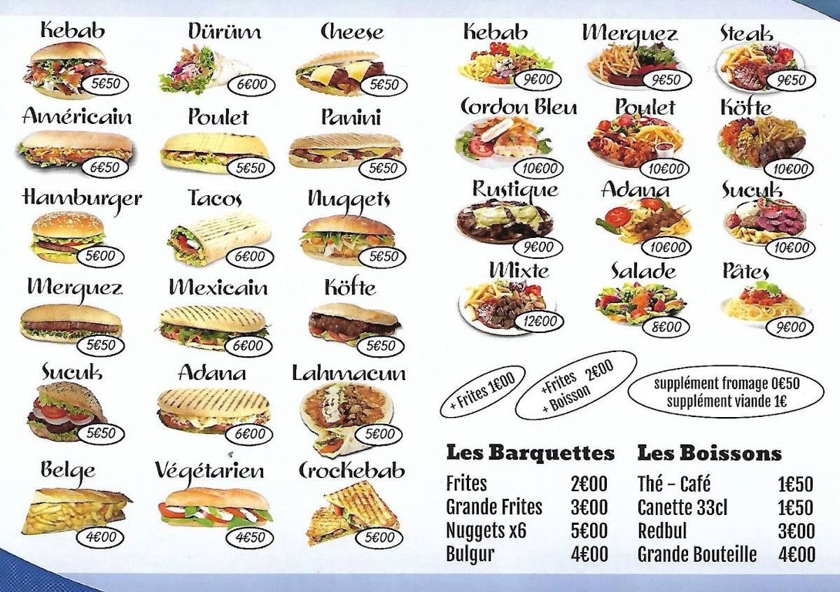 Menu au Le Joker fast food, Lunéville
