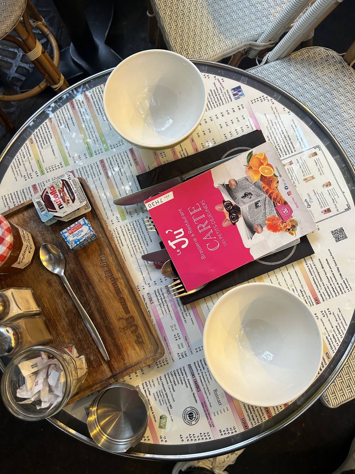 Menu au Le Ju' restaurant, Paris, 16 Rue des Archives