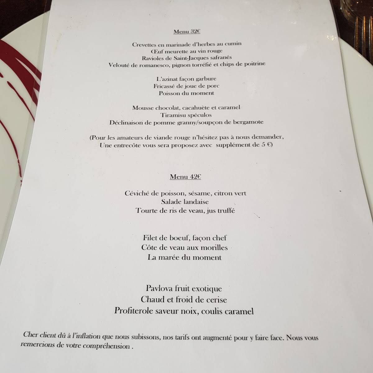 Menu au Le Moulin restaurant, Pamiers