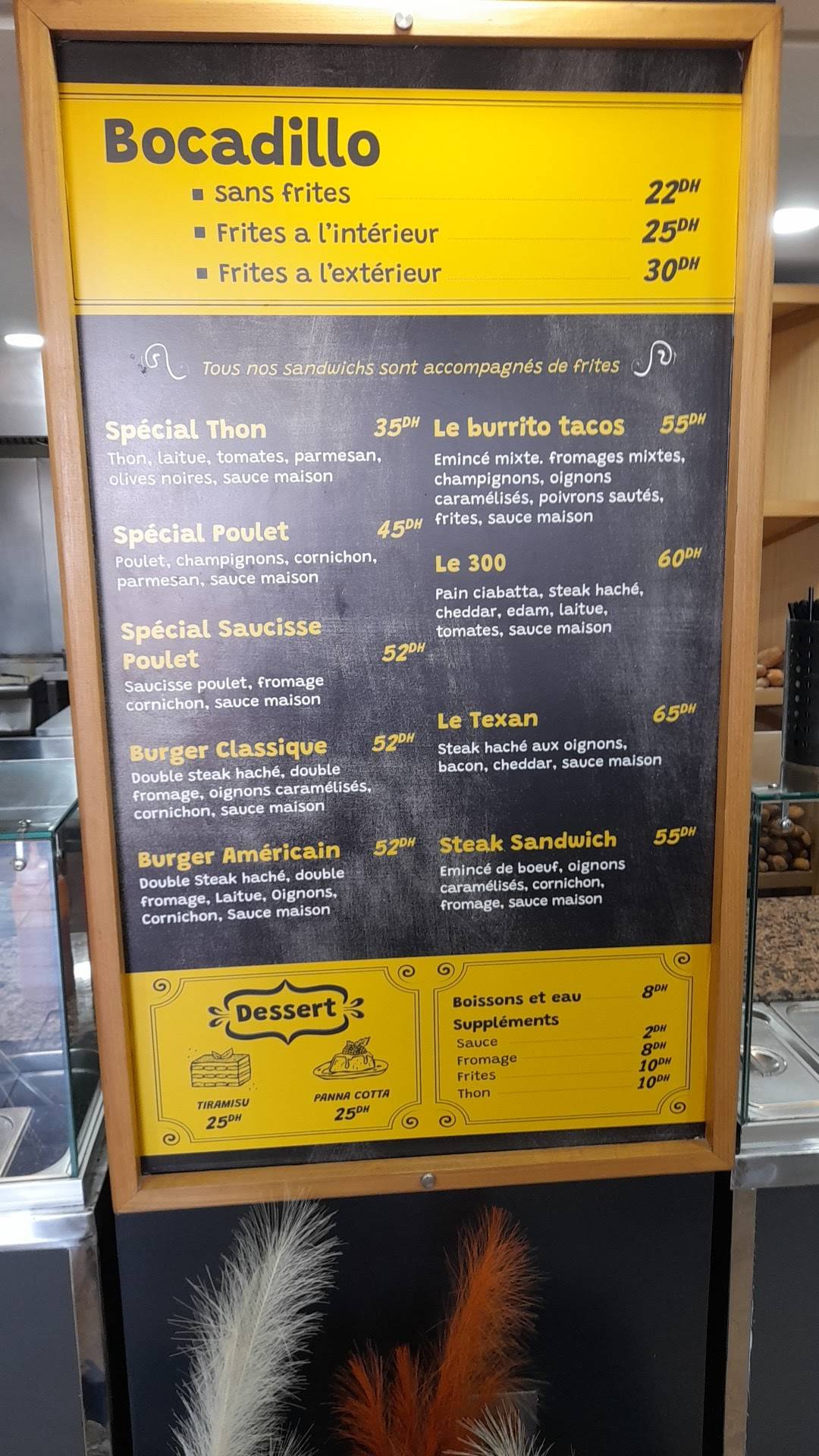 Menu au Le Maître du Sandwich restaurant, Casablanca