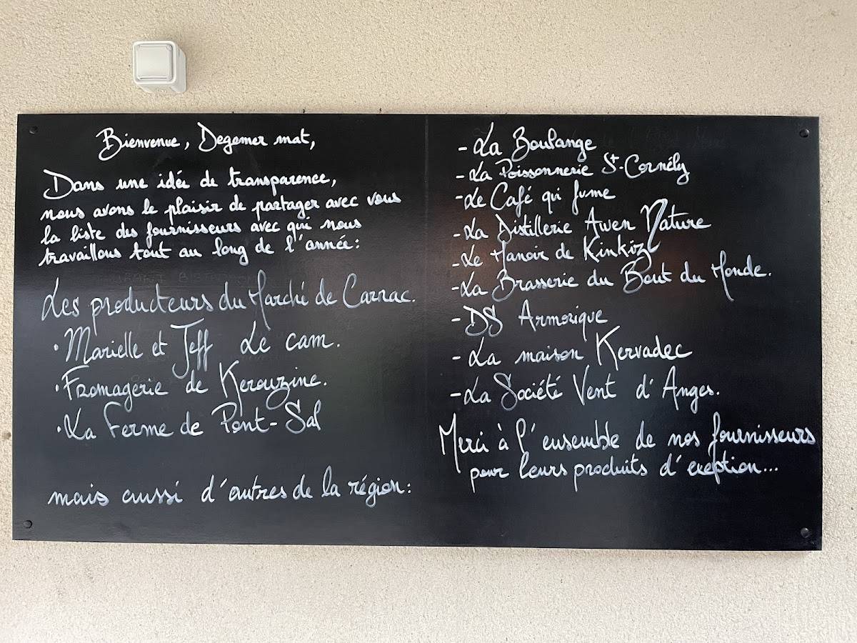 Menu au Le Phare À Hon restaurant, Carnac