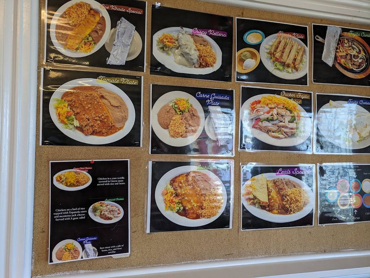 Menu at Leal's Tamale Factory restaurant, Lubbock