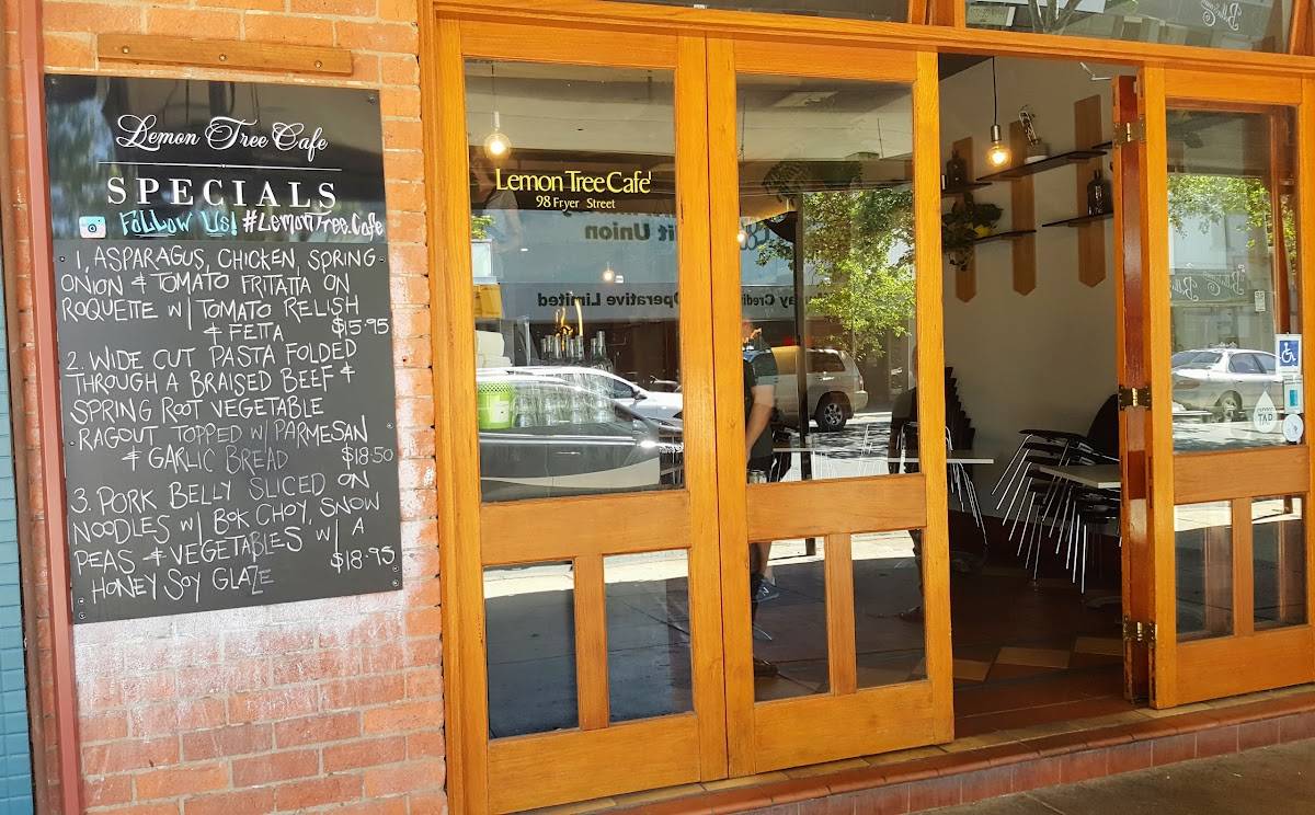 Menu at Lemon Tree Cafe, Shepparton