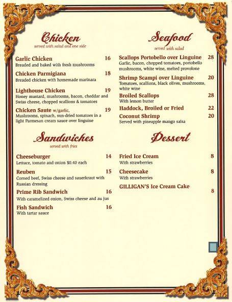 Menu at Lewis' Restaurant, Sherburne