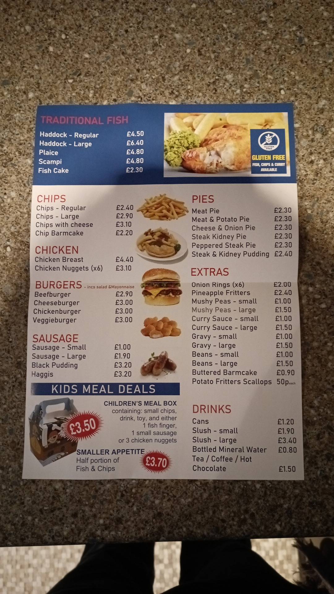 Menu at Leyland Cross Fish & Chips fast food, Leyland