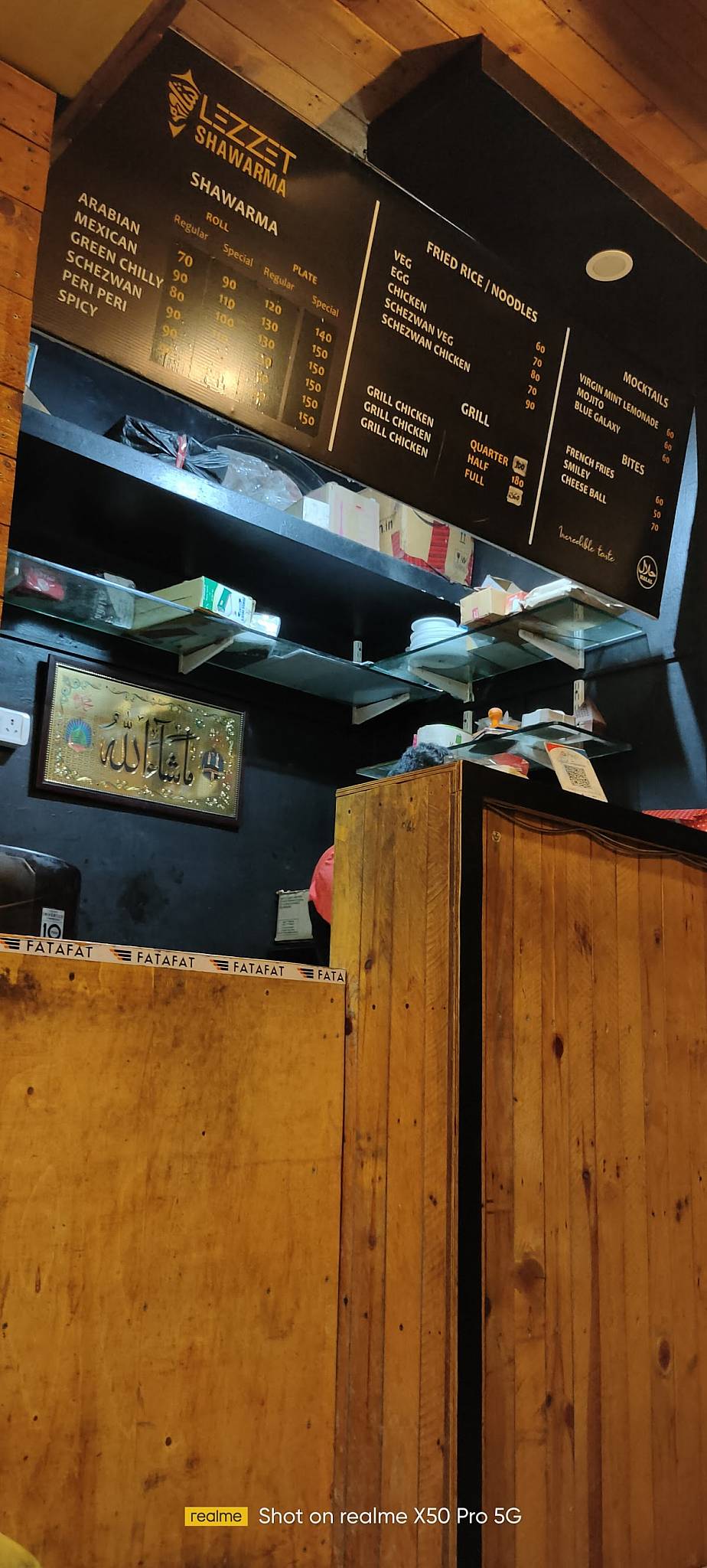 Menu at Lezzet Shawarma, Vellore