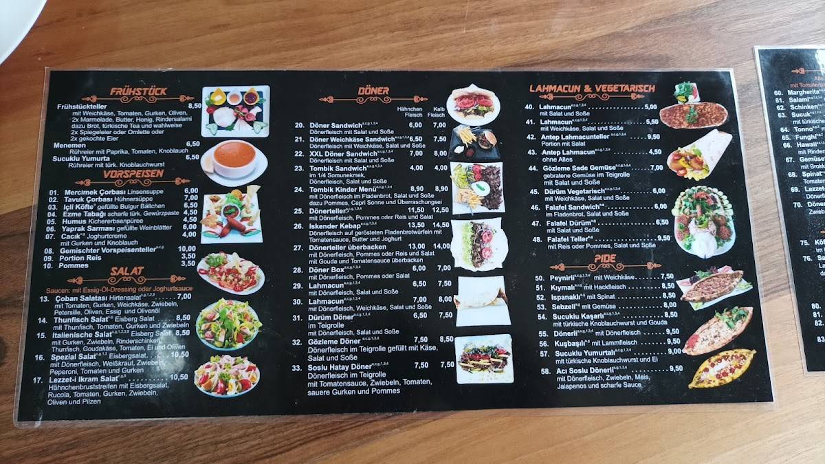 Menu at Lezzet-i Ikram restaurant, Giessen
