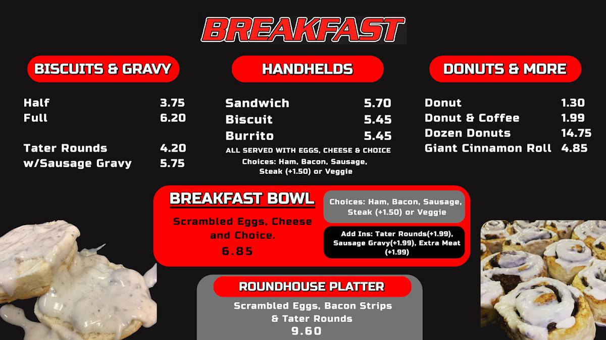 Menu at Lieber's Boxcar Express fast food, Galesburg