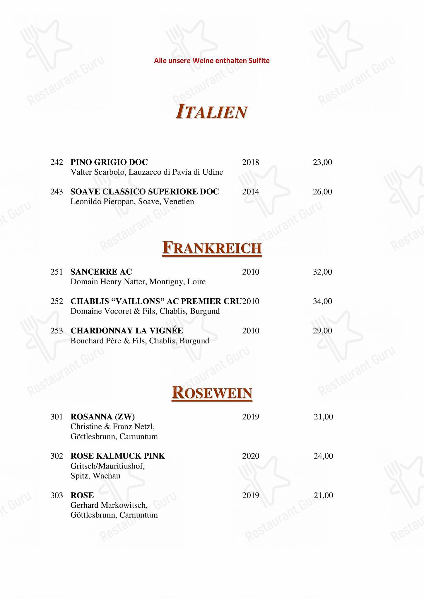 Speisekarte von La Taverna restaurant, Lienz