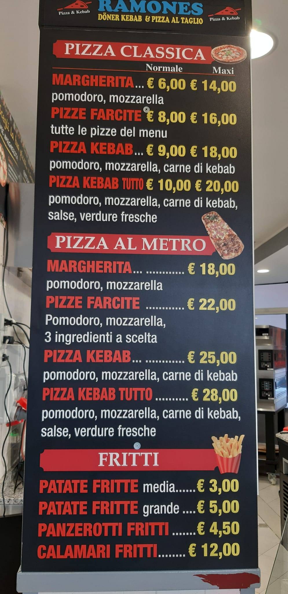 Speisekarte von Pizza & kebab Ramones, Lignano Sabbiadoro
