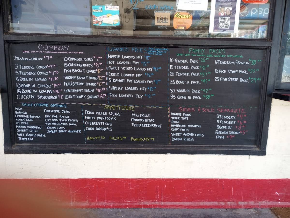 Menu at Lil' Charlie's restaurant, Lockhart