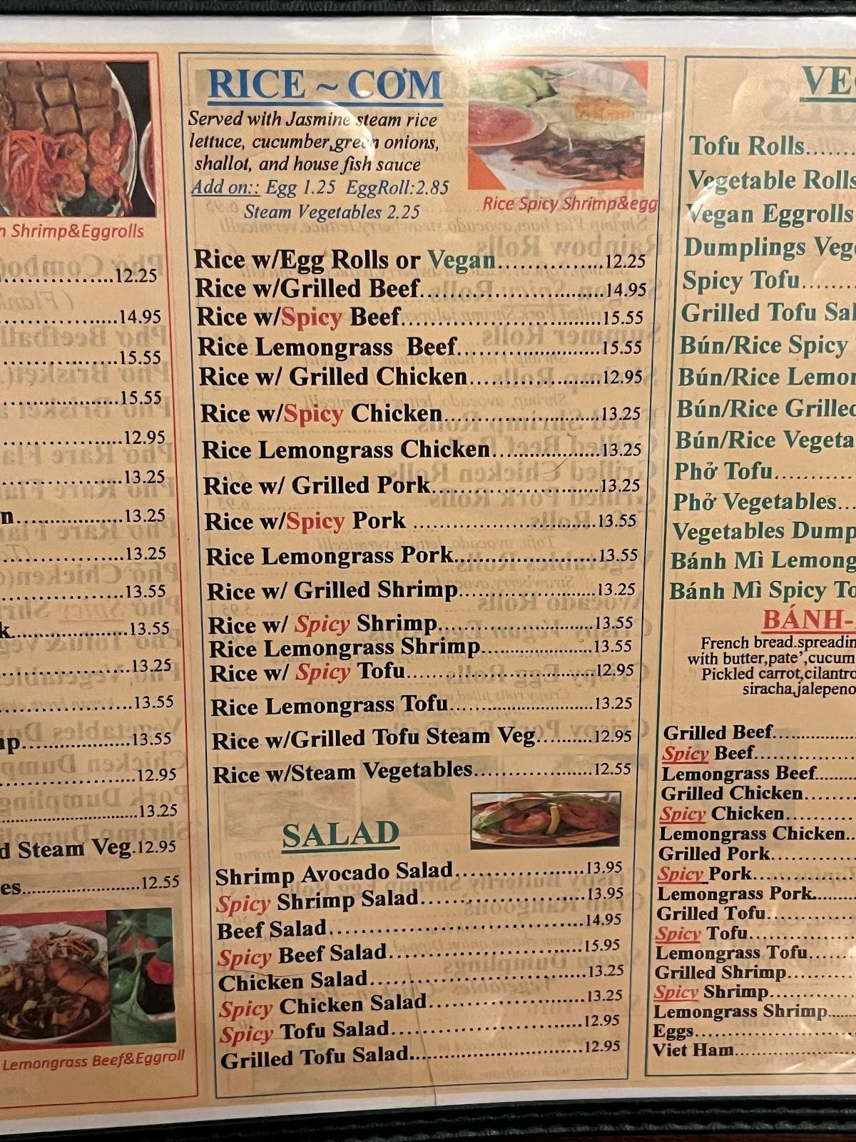 Menu at Lilly's Café restaurant, New Orleans