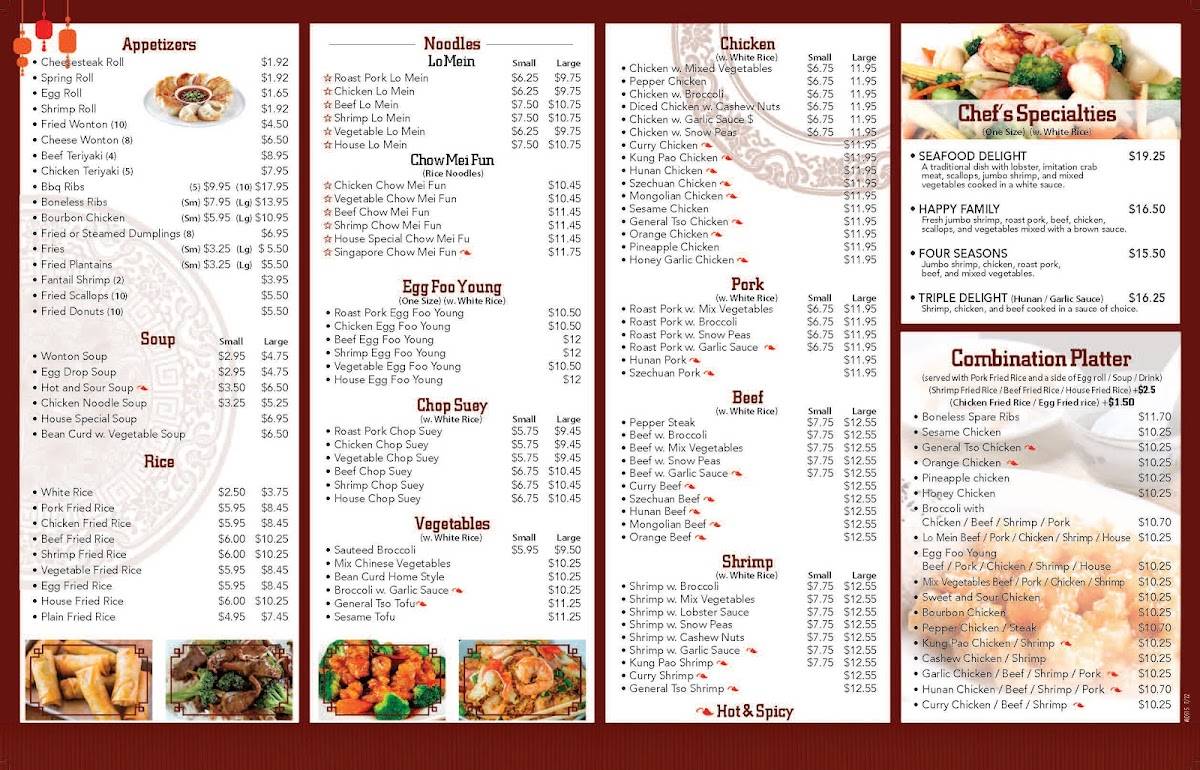 Menu at Lin Garden 2 restaurant, Poinciana