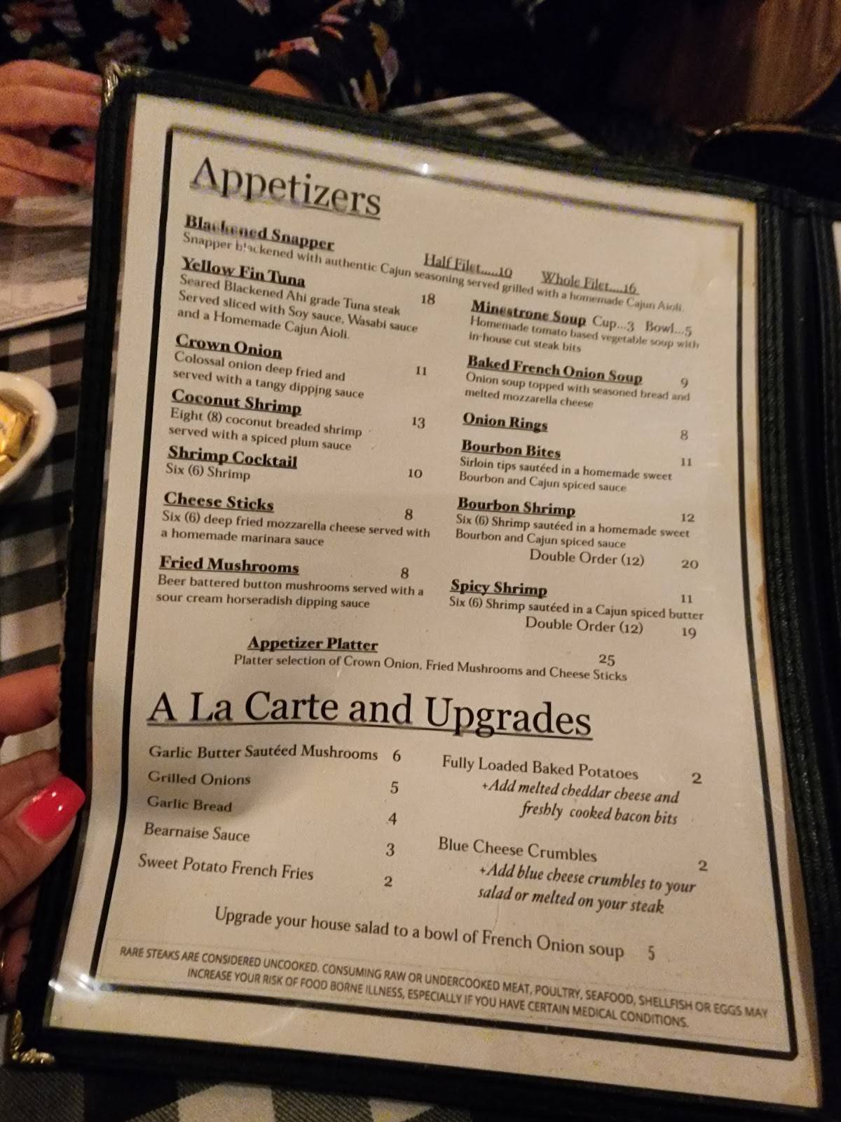 Menu at Linda's La Cantina Steakhouse, Orlando