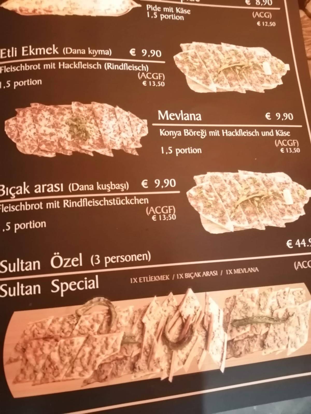 Speisekarte von Sultan Grill Restaurant, Linz