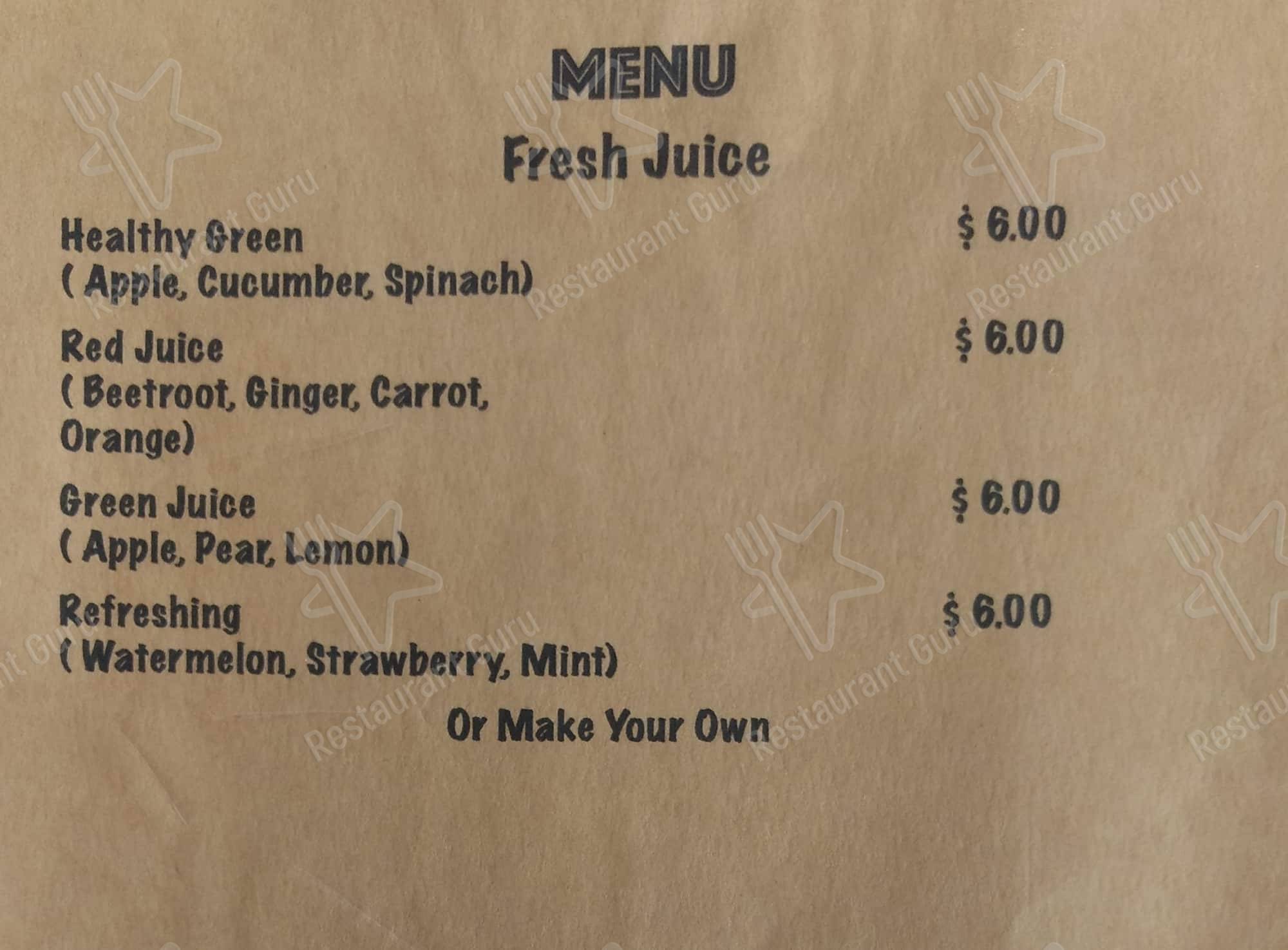Menu at The Coffee House Allawah, Allawah