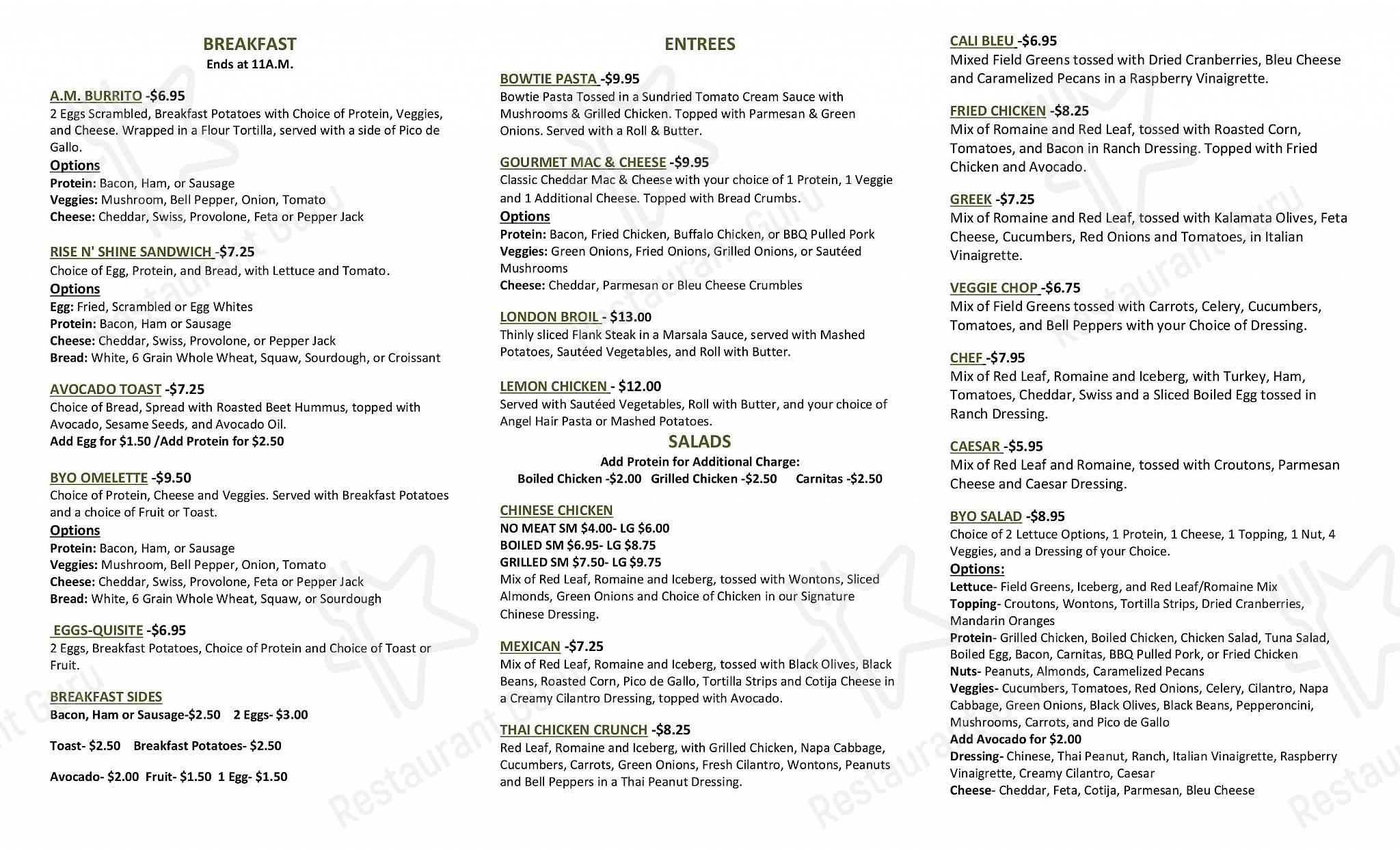 Menu at Lisa's Bon Appetit - Café & Bakery, Torrance, Pacific Coast Hwy