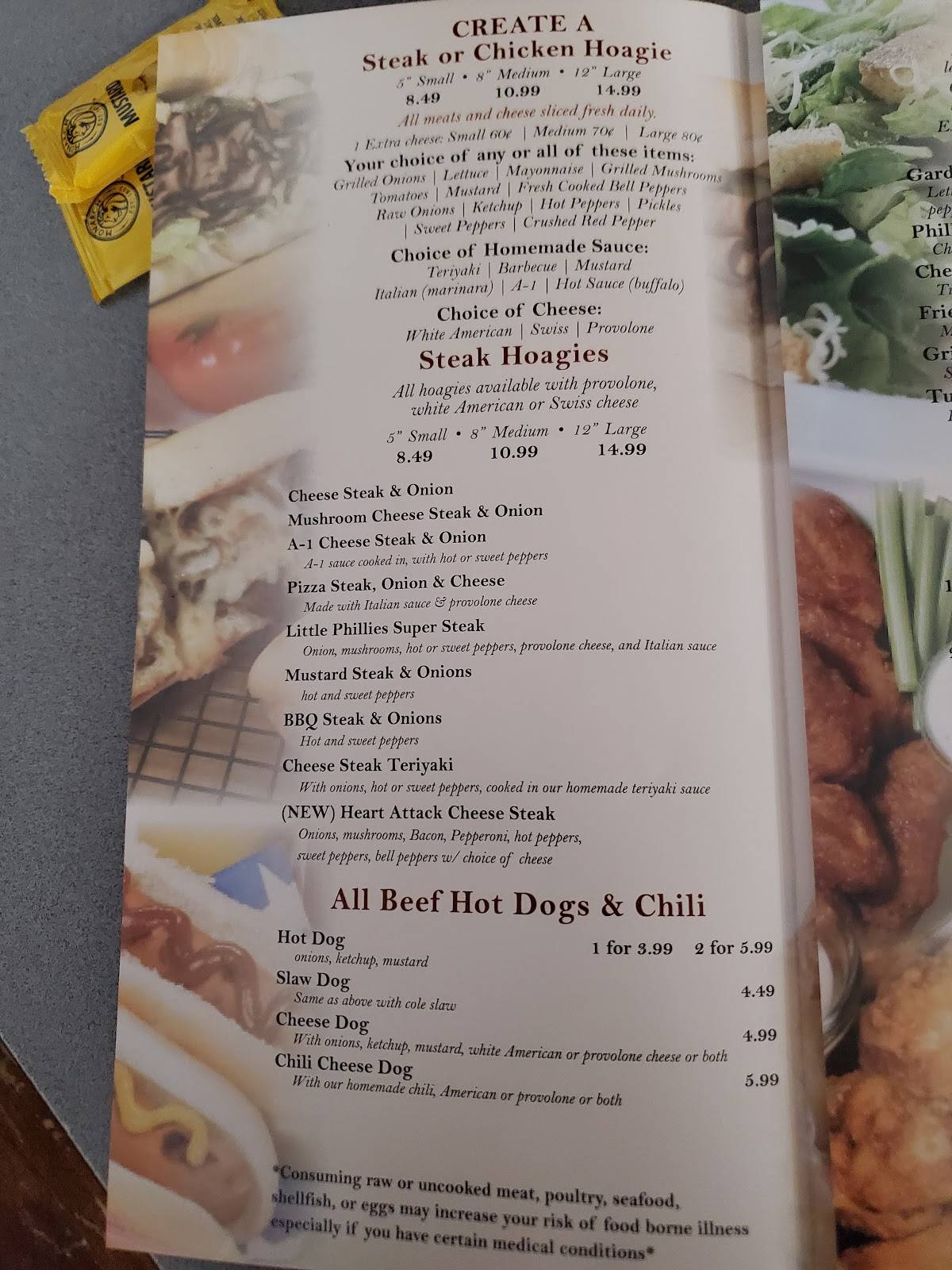 Menu at Little Phillies restaurant, Covington, Industrial Blvd D