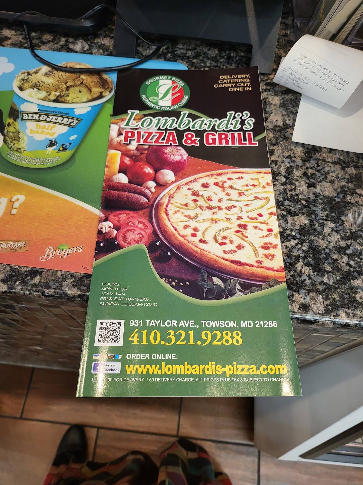 Menu at Lombardis Pizza & Halal Indian Food, Towson