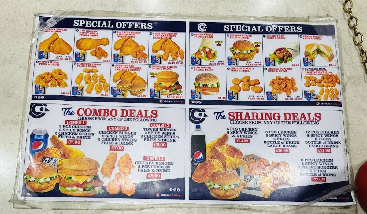 Menu at Chicken Cottage restaurant, Northolt, 46 Church Rd