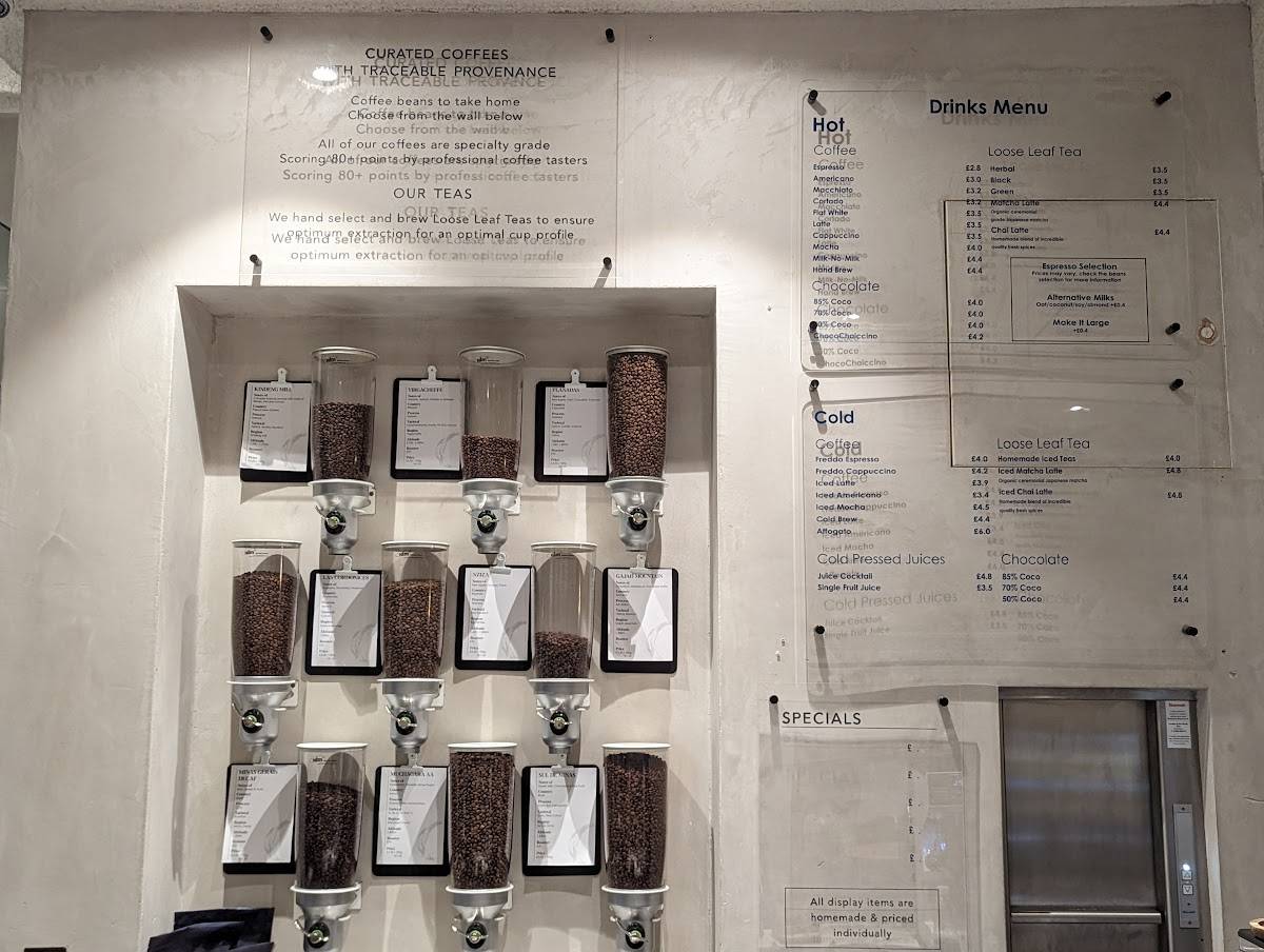 Menu at Guillam Coffee House, London, 24 Gloucester Rd