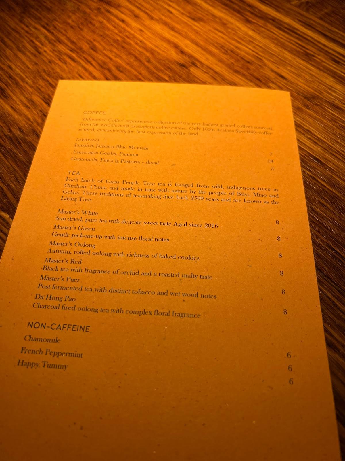 Menu at Ikoyi pub & bar, London, 180 Strand