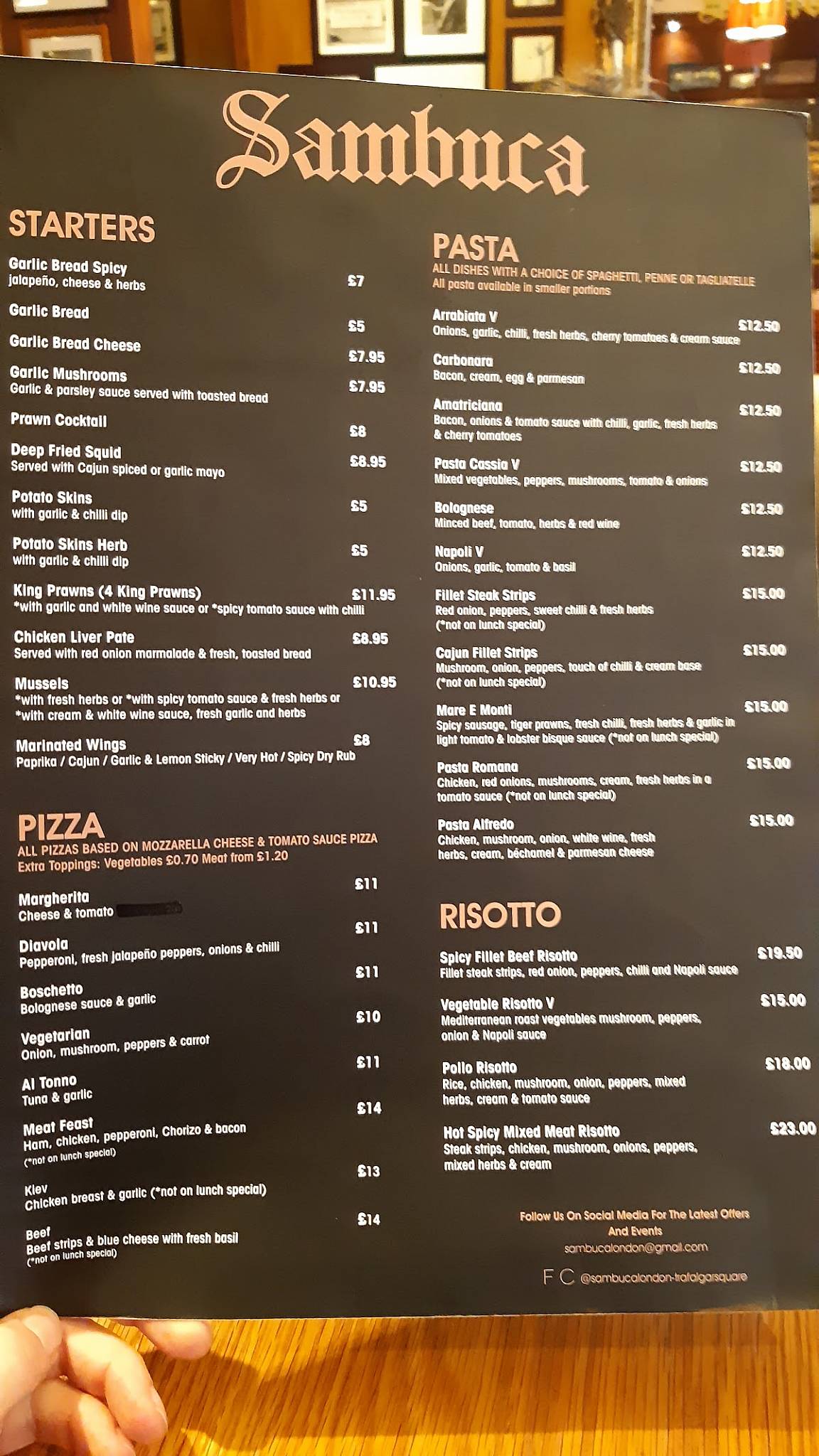 Carta del pub y bar Web Design Trafalgar Square, Londres