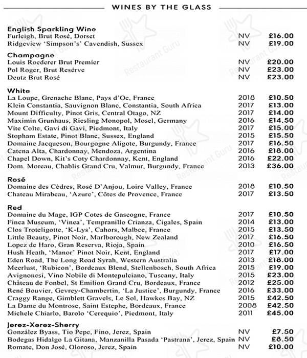 Menu at Simpson's in the Strand restaurant, London