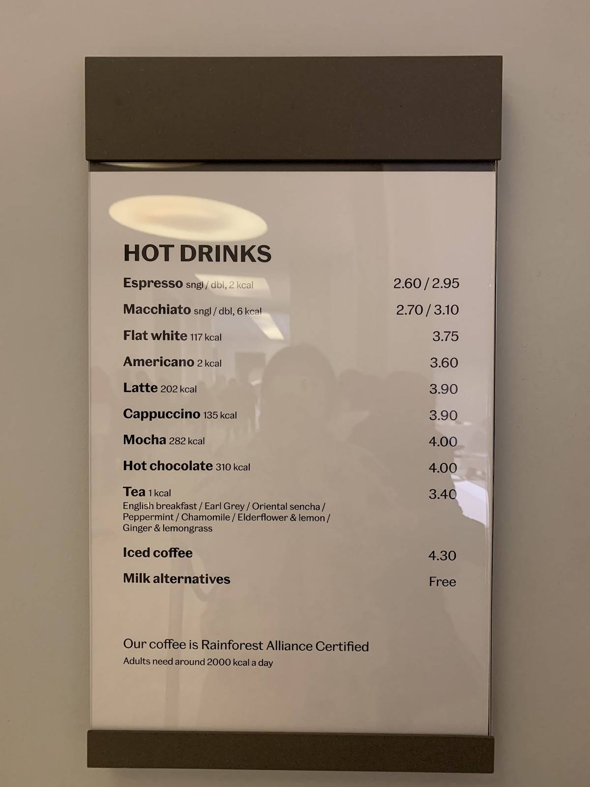 Menu at The V&A Cafe, London