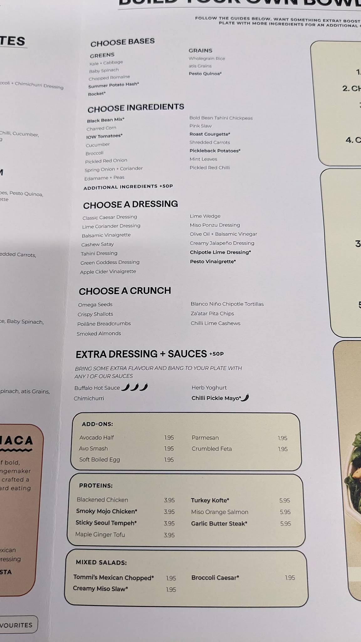 Menu at atis Old Street restaurant, London