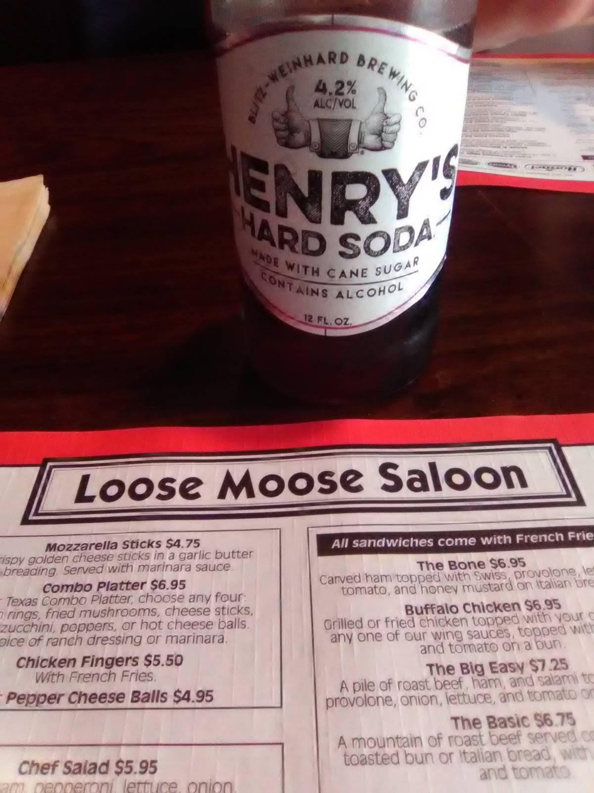 Menu at Loose Moose Saloon pub & bar, Baldwin