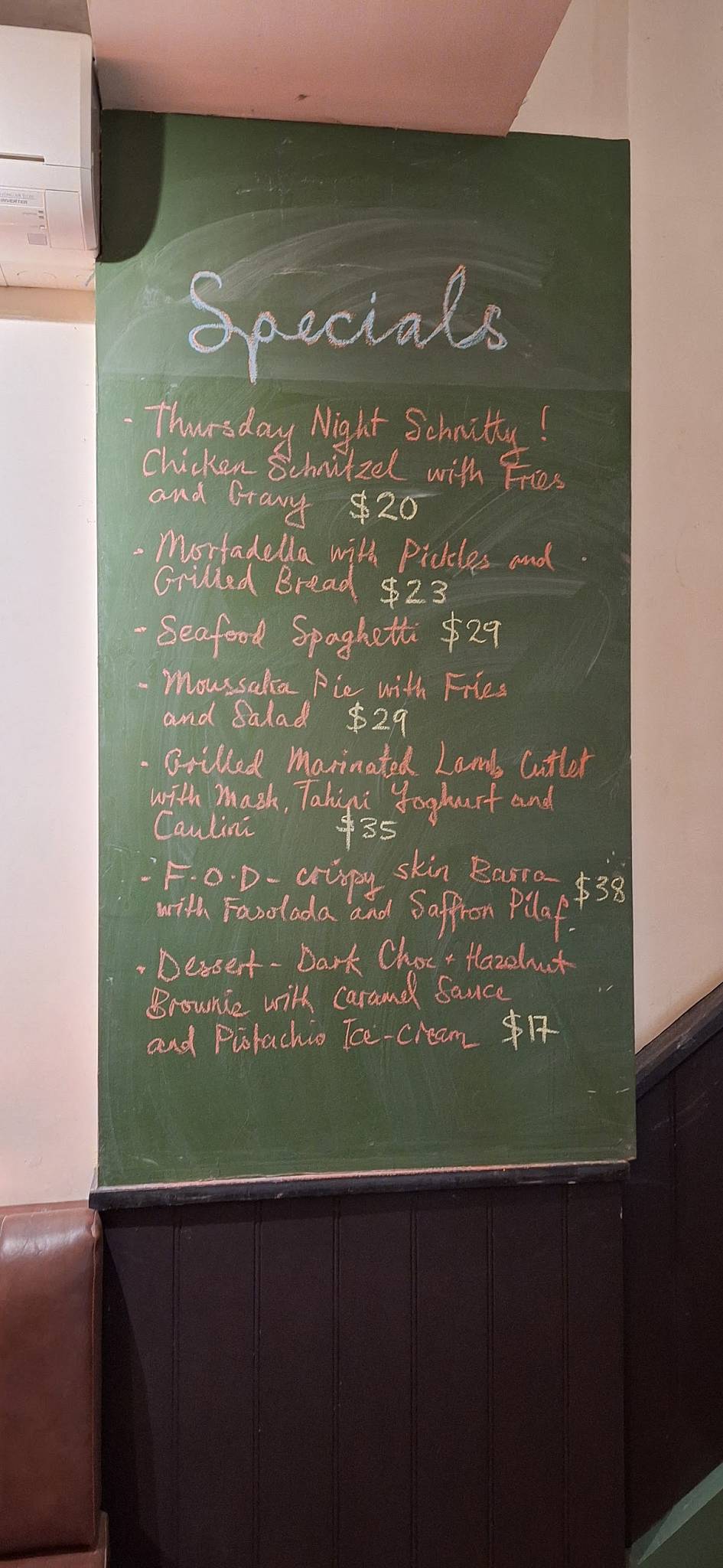 Menu at Lord Wolseley Hotel pub & bar, Ultimo