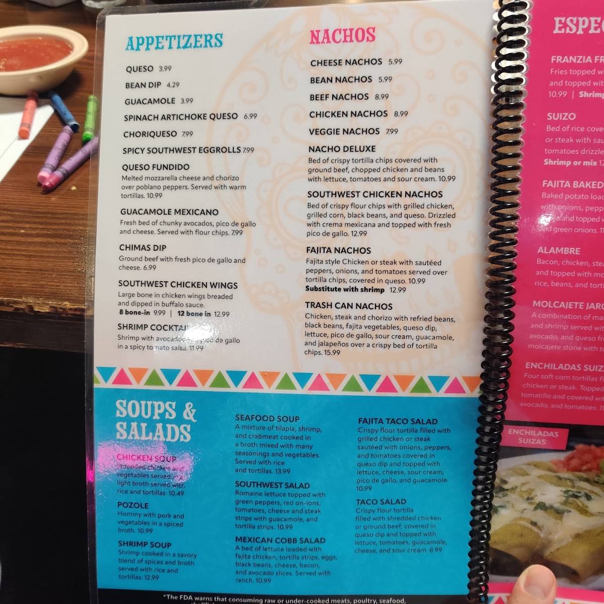 Menu at Los Chimas of Brookfield restaurant, Brookfield