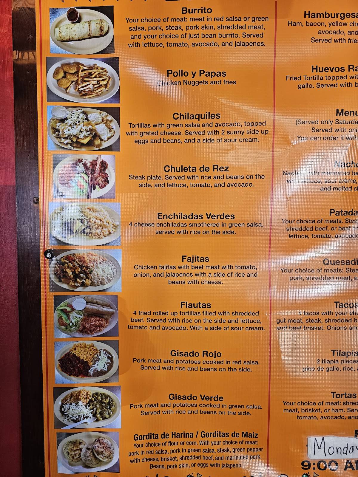 Menu at Los Compadres Mexican Store & Restaurant, Great Bend