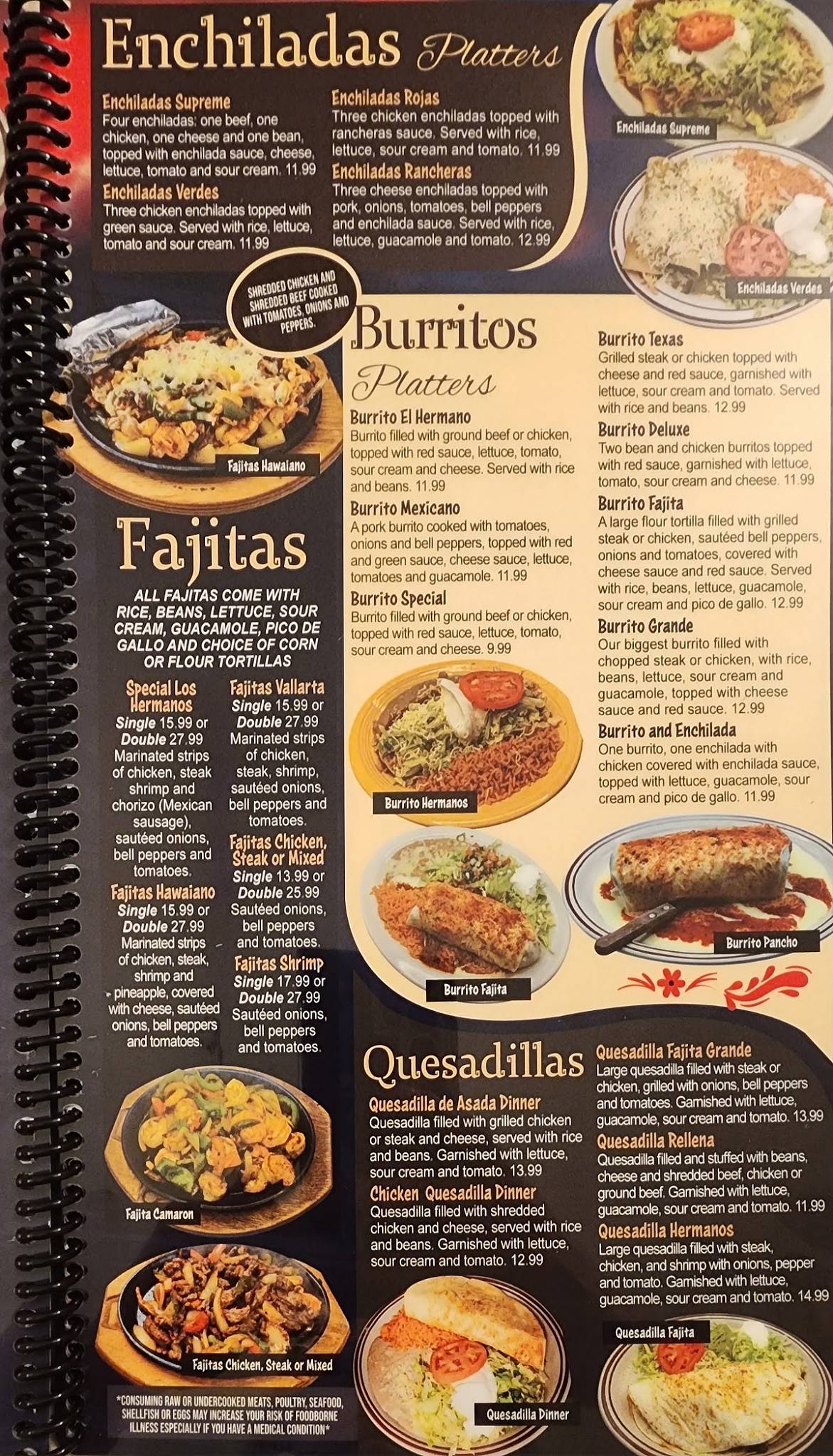 Menu at Los Hermanos Dos Mexican Restaurant, Peru