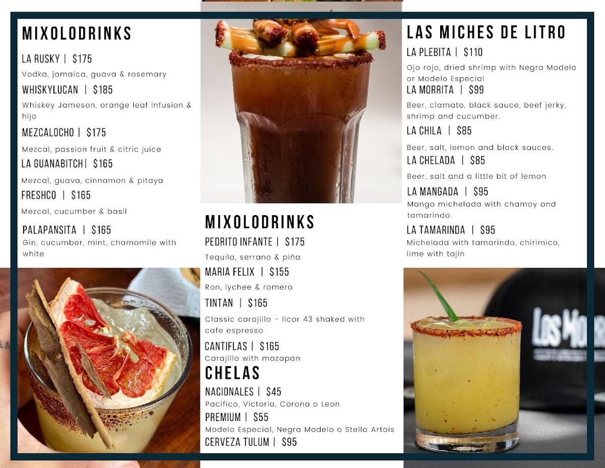 Carta del restaurante Los Morros Aldea Zama, Tulum