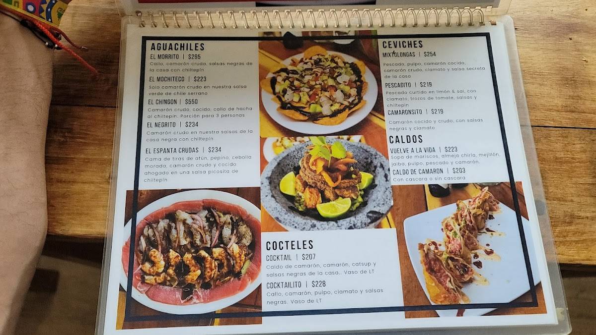 Carta del restaurante Los Morros Aldea Zama, Tulum