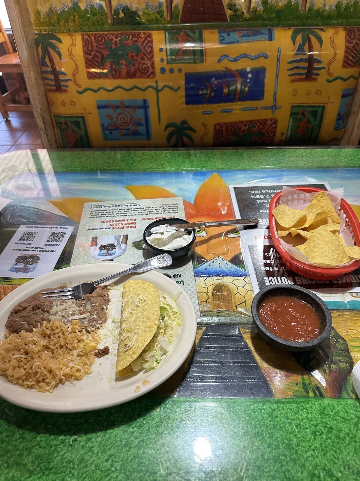 Carta del restaurante Los Tres Vaqueros, Raleigh, Falls of Neuse Rd