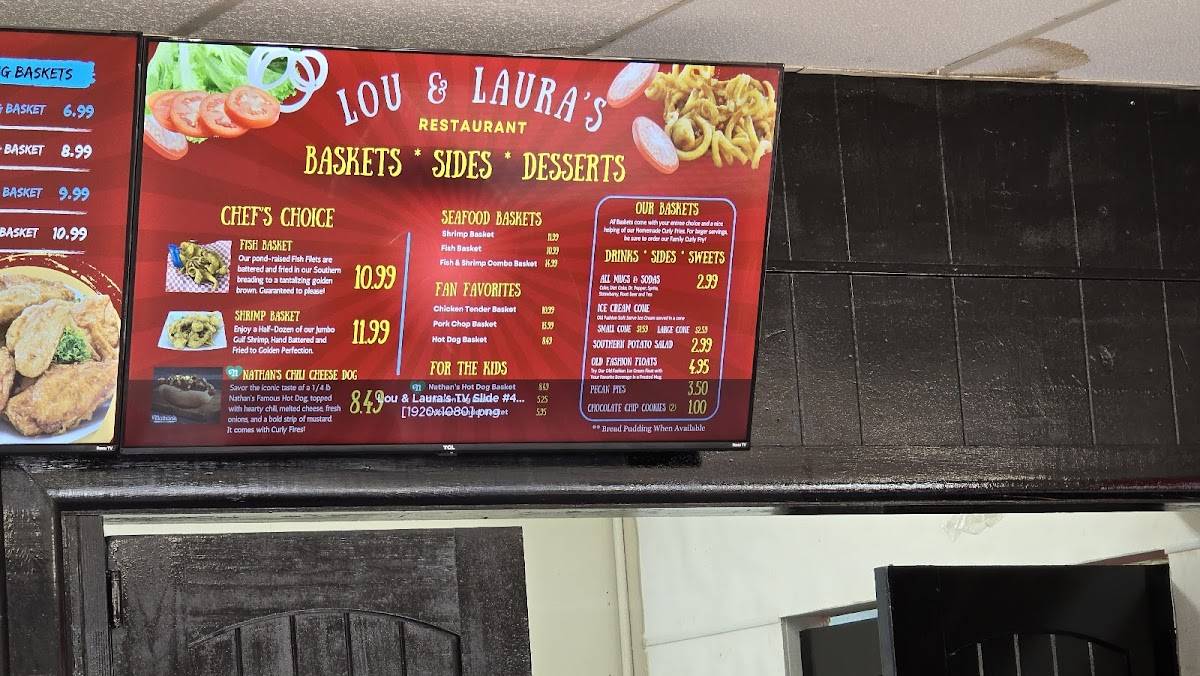 Menu at Lou & Laura's restaurant, Alexandria