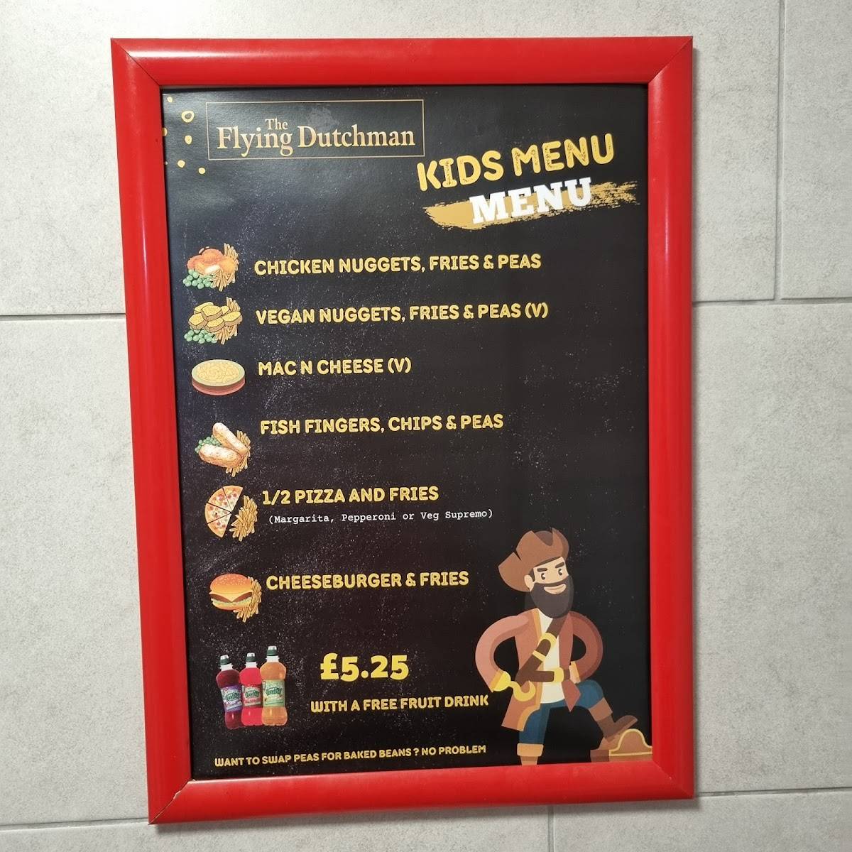 Menu at The Flying Dutchman pub & bar, Lowestoft, Beccles Rd