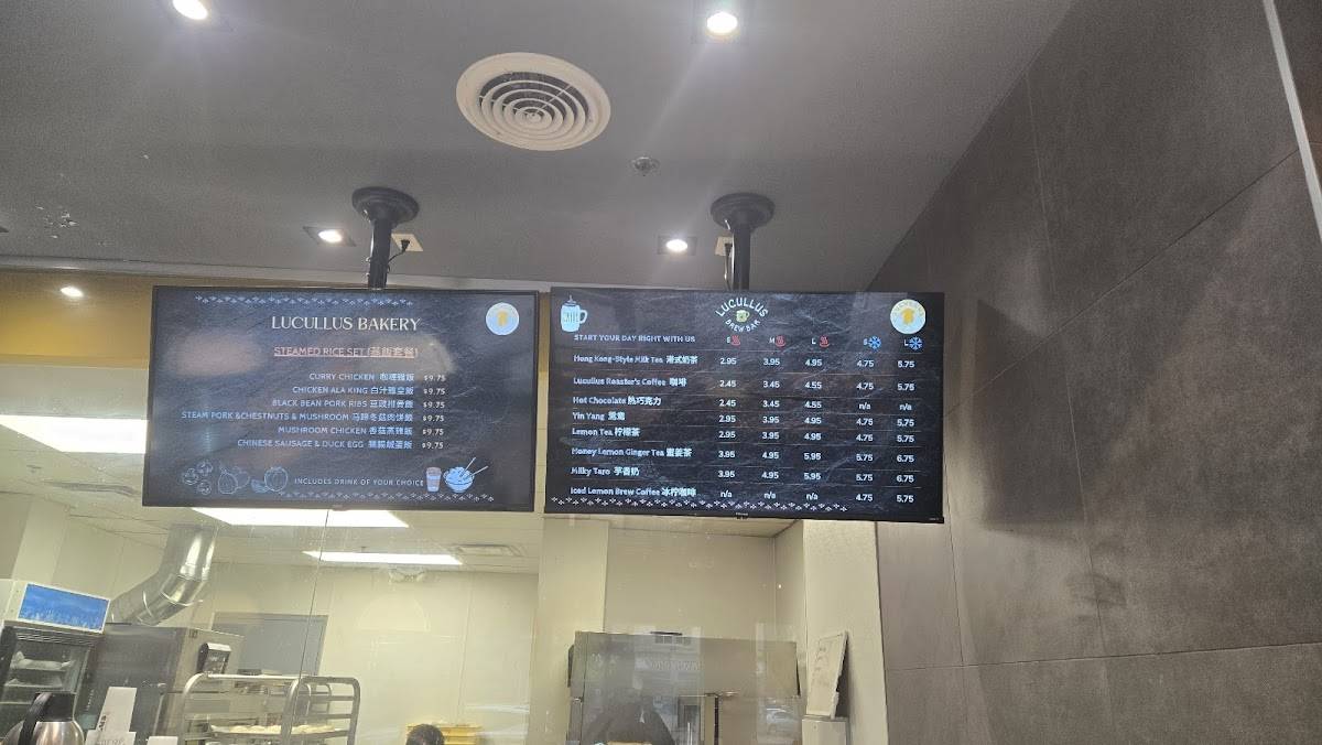 Menu at Lucullus Bakery, Toronto, Yonge St