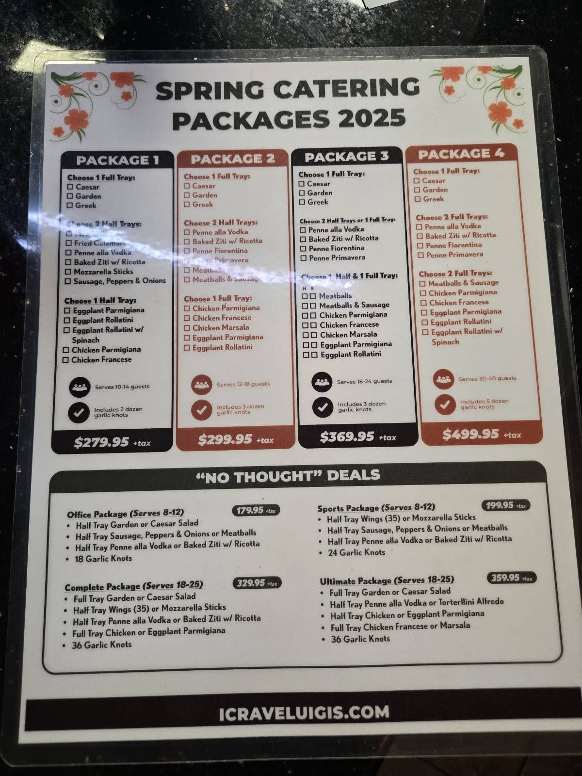 Menu at Luigi's Pizzeria, Setauket- East Setauket, NY-25A