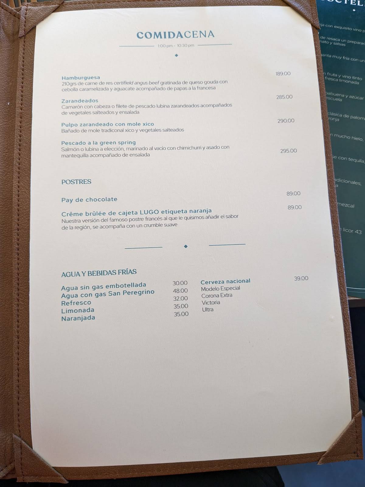 Menu at Luvina Restaurante, Ciudad Guzmán