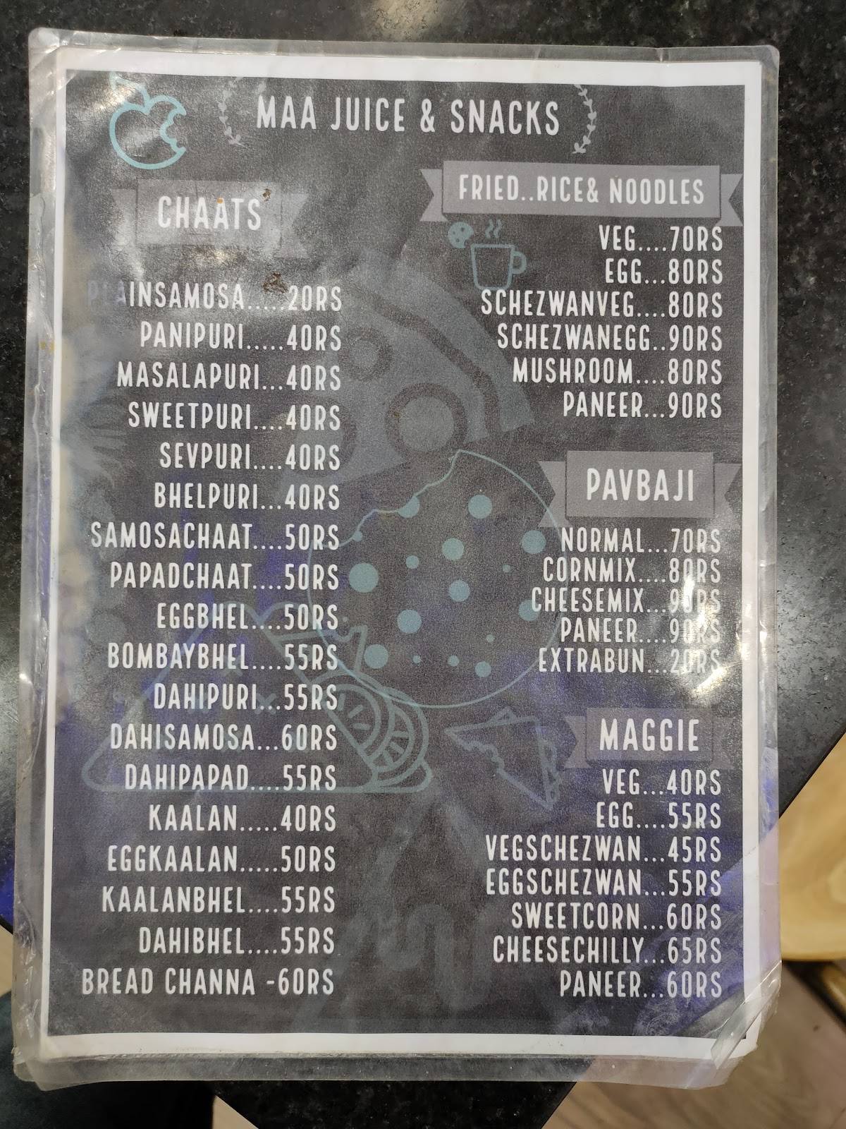 Menu at Hotel MAA, Coimbatore