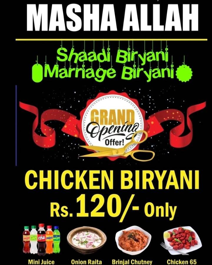 Menu at MASHA ALLAH Shaadi Biryani, Chennai
