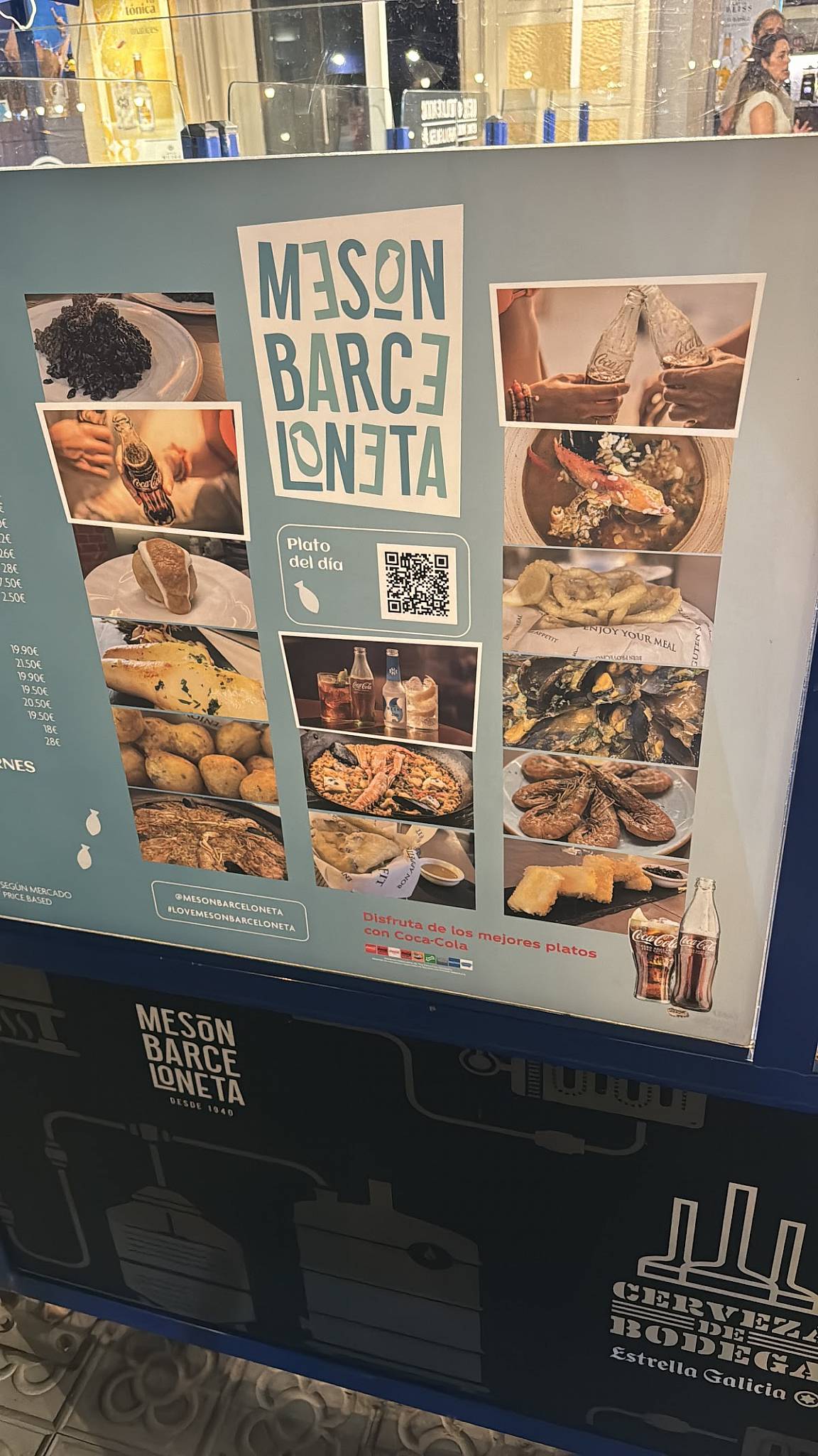 Menu at MESON BARCELONETA, Barcelona, Pg. de Joan de Borbó