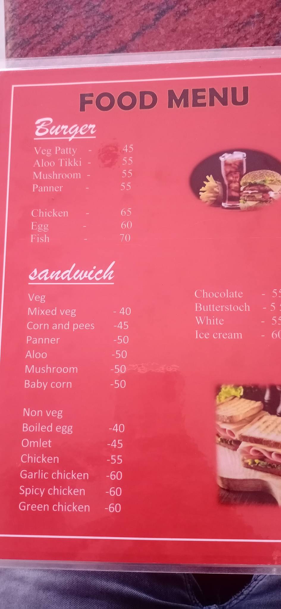 Menu at MG Snacks, Chennai